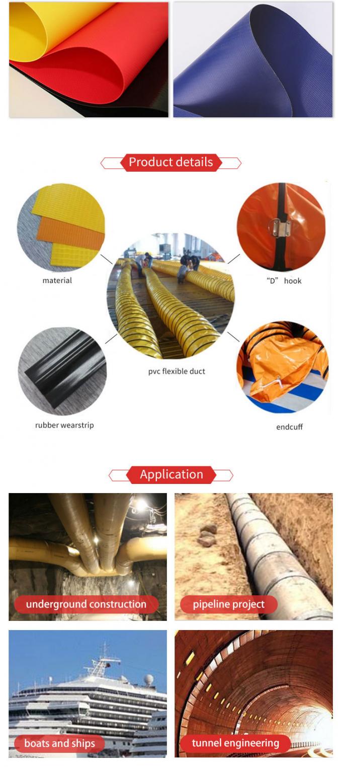 Heat Resistance PVC Knife Coated Flexible Ventilation Duct Fabric