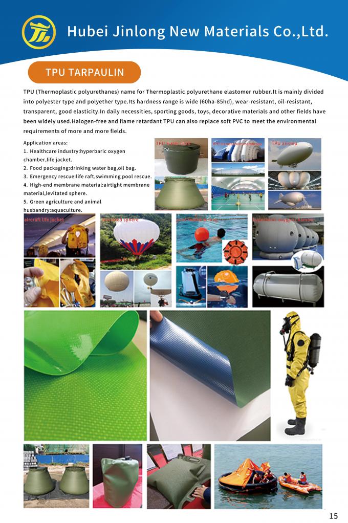 Flexible Water Tank 1.2mm 1000gsm TPU Tarpaulin